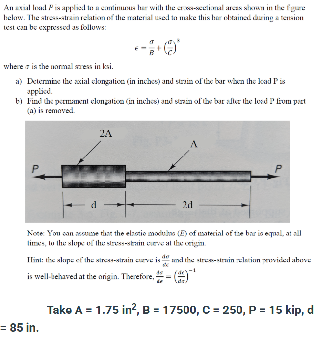 Solved An ﻿axial load P is ﻿applied to ﻿a continuous bar | Chegg.com