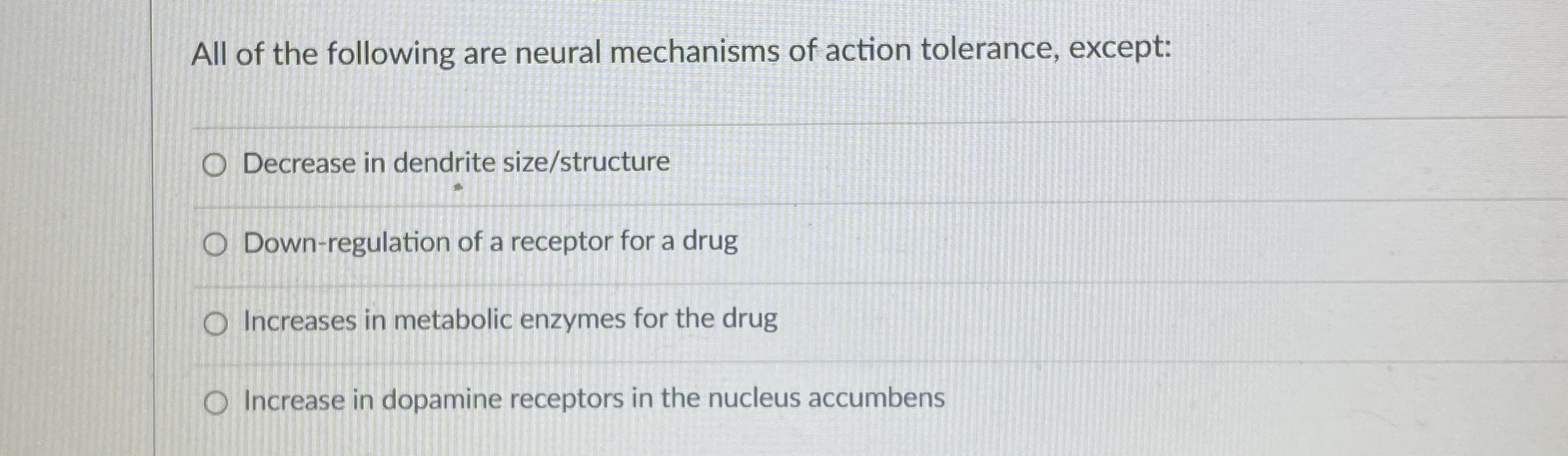 Solved All of the following are neural mechanisms of action | Chegg.com
