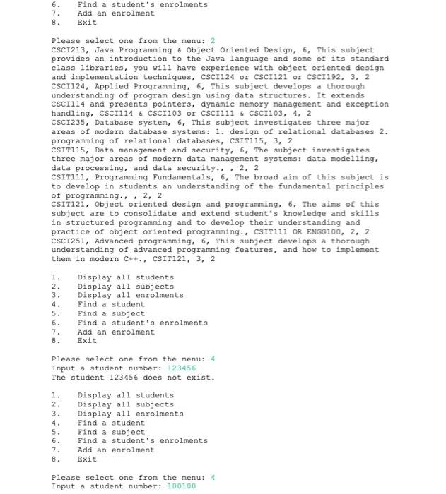 Solved Implement and Design a Student-Enrolment-System (or | Chegg.com