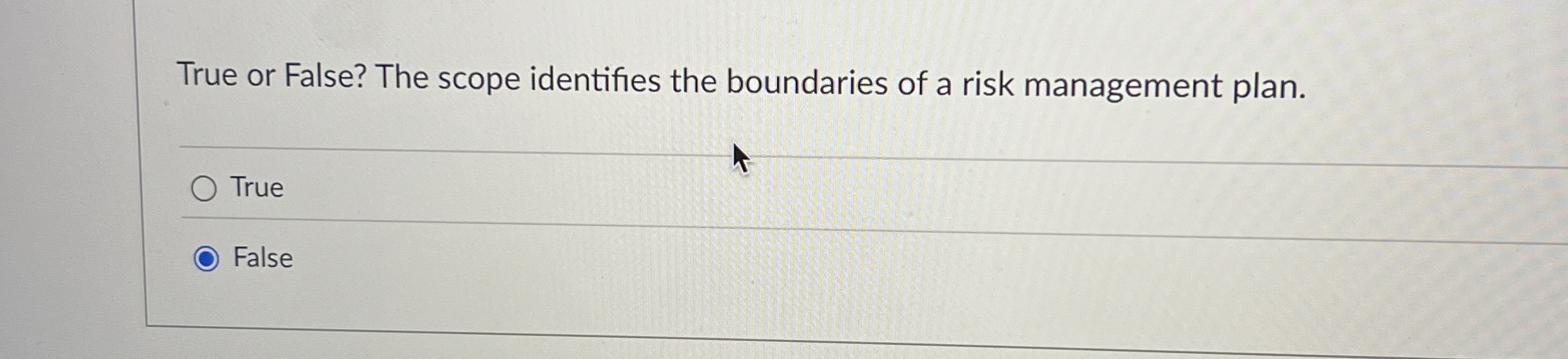 Solved True or False? The scope identifies the boundaries of | Chegg.com