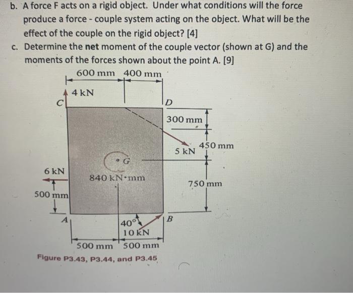 Solved b. A force Facts on a rigid object. Under what | Chegg.com