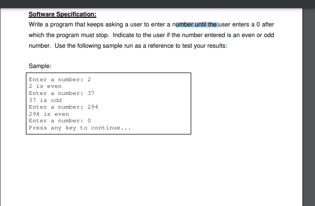 Solved Software Specification: Write a program that keeps | Chegg.com
