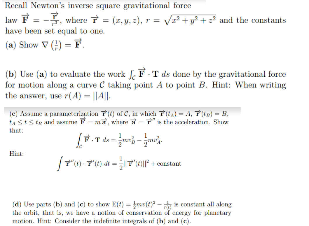 Solved (c) ﻿Assume a parameterization vec(r)(t) ﻿of C, ﻿in | Chegg.com