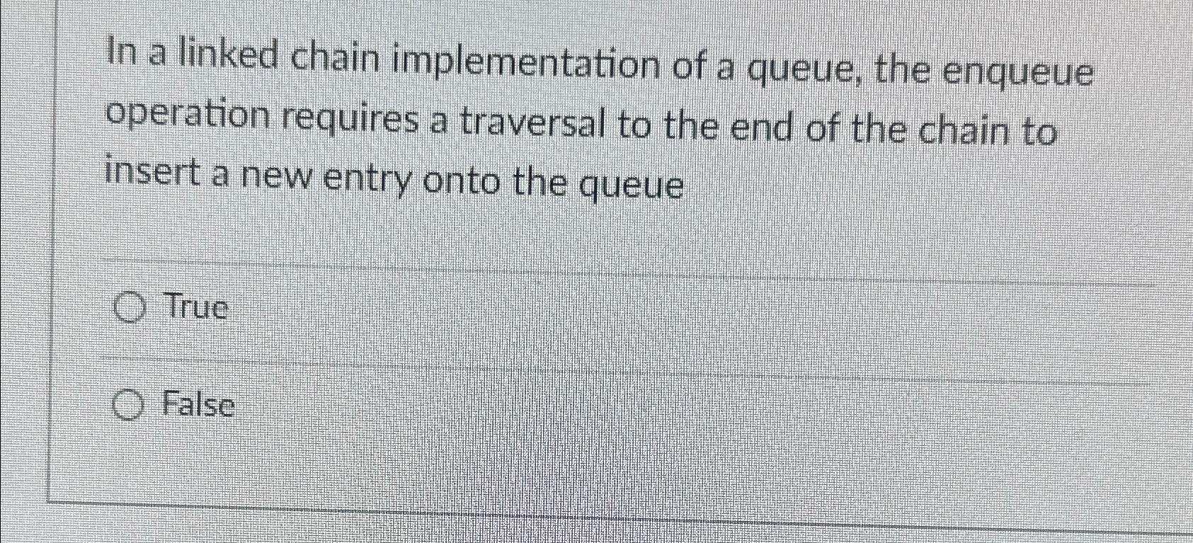 Solved In a linked chain implementation of a queue, the | Chegg.com