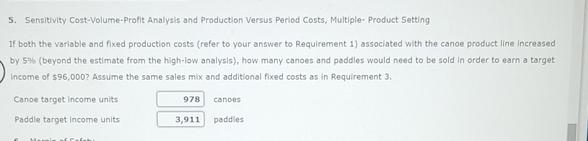 5. Sensitivity Cost-Volume-Profit Analysis and | Chegg.com