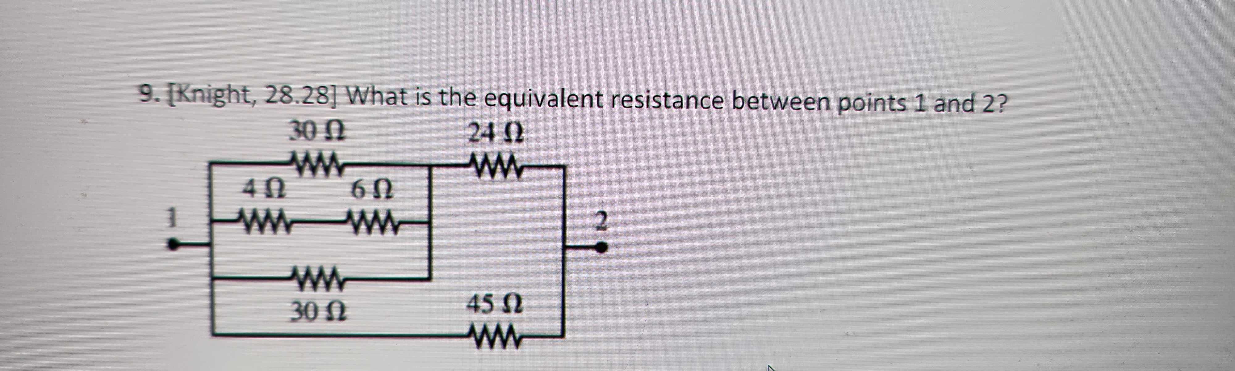 Solved [Knight, 28.28] ﻿What is the equivalent resistance | Chegg.com