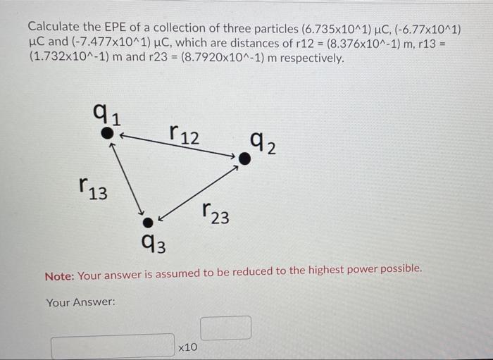 Solved Calculate the EPE of a collection of three particles | Chegg.com