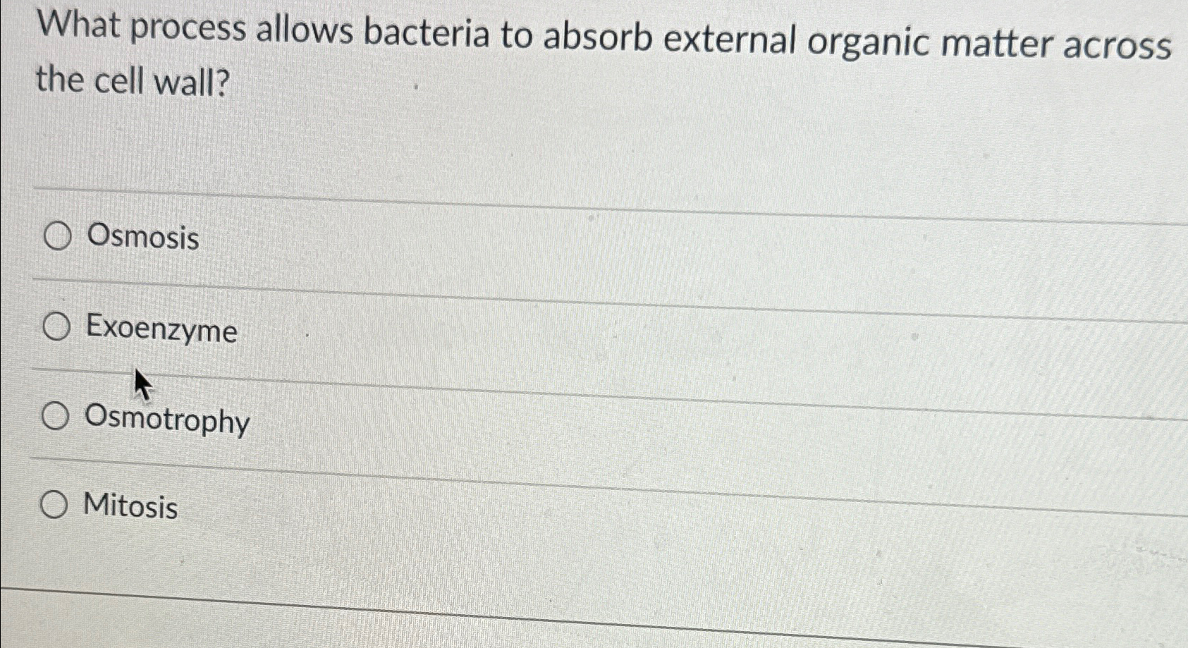 Solved What process allows bacteria to absorb external | Chegg.com
