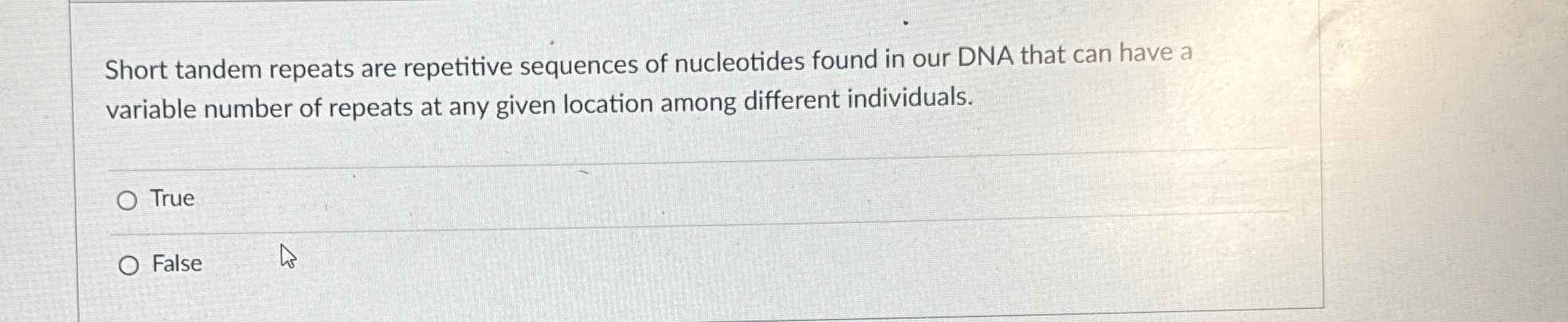 Solved Short tandem repeats are repetitive sequences of | Chegg.com
