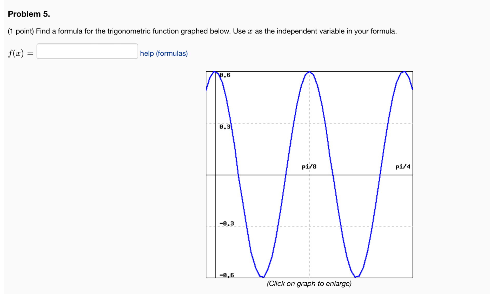 Solved Problem 5.(1 ﻿point) ﻿Find a formula for the | Chegg.com