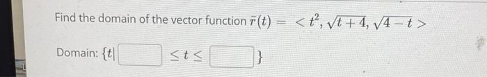 Solved Find the domain of the vector function | Chegg.com
