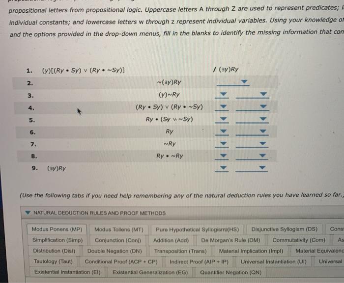Solved propositional letters from propositional logic. | Chegg.com