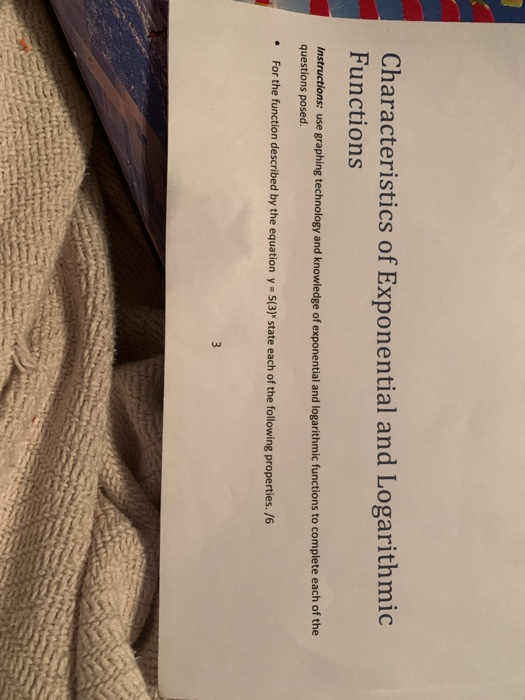 Solved Characteristics of Exponential and Logarithmic | Chegg.com