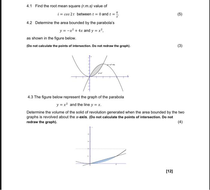Solved 4.1 Find the root mean square (r.m.s) value of cos 2t | Chegg.com