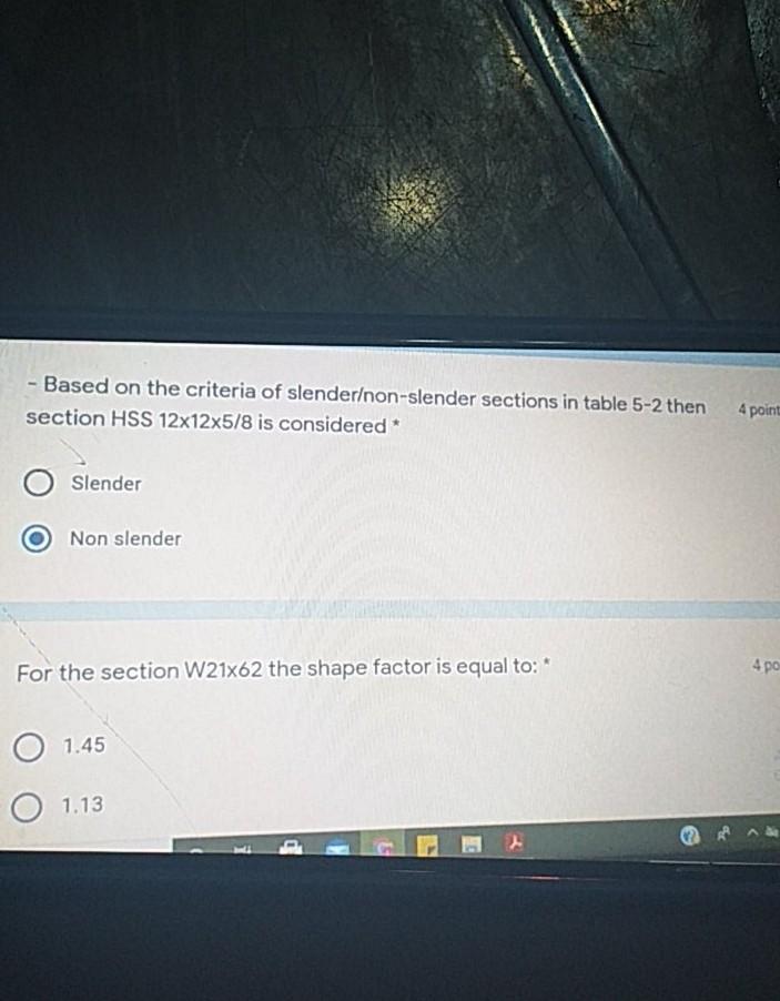 Solved - Based on the criteria of slender/non-slender | Chegg.com