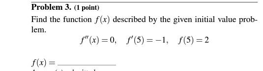 Solved Find the function f(x) described by the given initial | Chegg.com