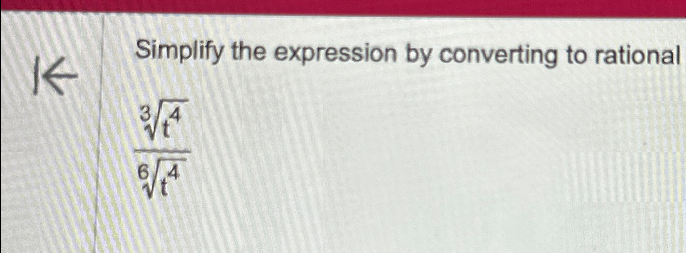 Solved Simplify the expression by converting to | Chegg.com