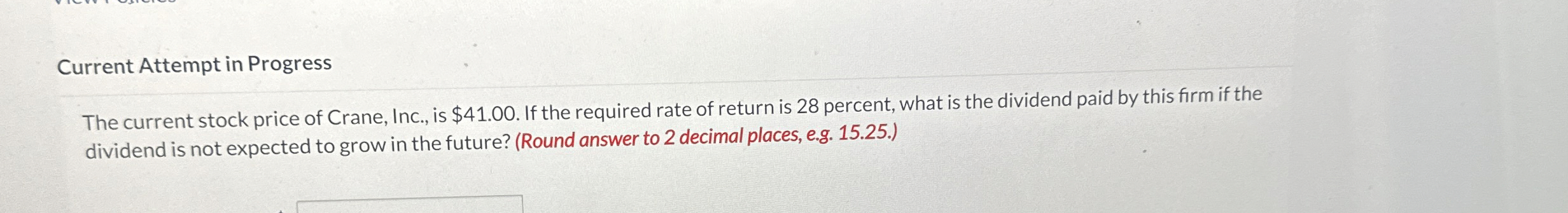Solved Current Attempt in ProgressThe current stock price of | Chegg.com