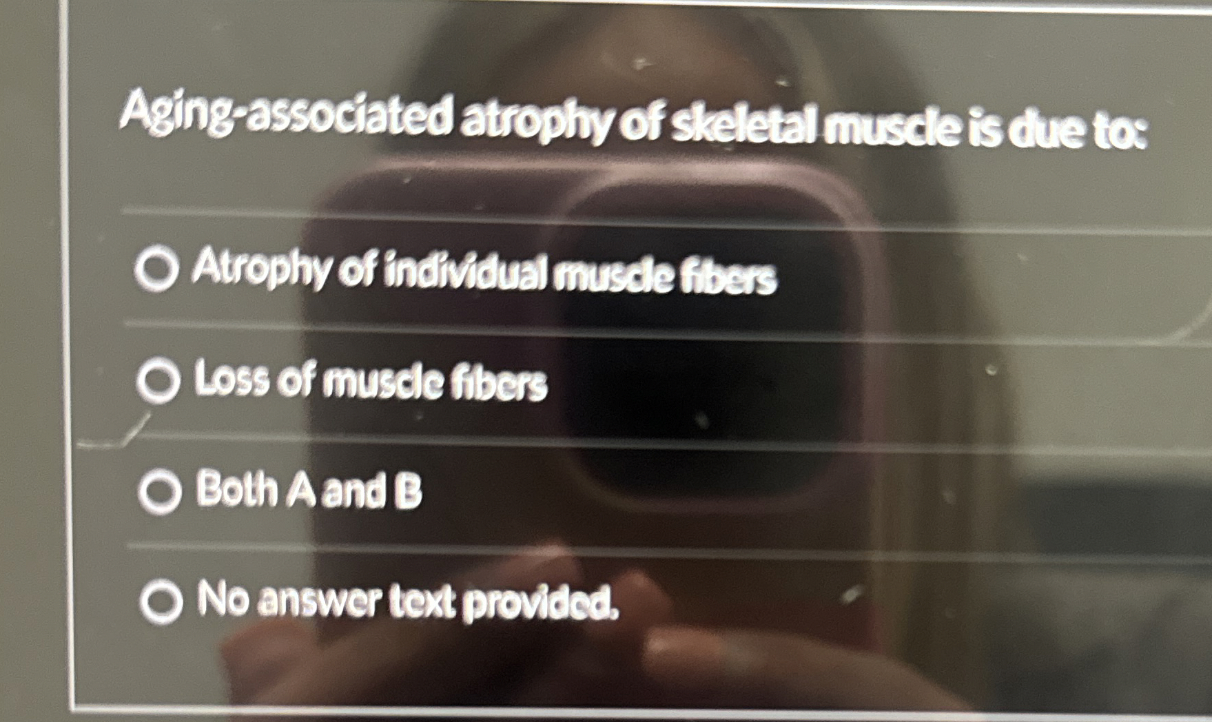 Solved Agingrassociated atrophy of skeletal muscle is ctue | Chegg.com