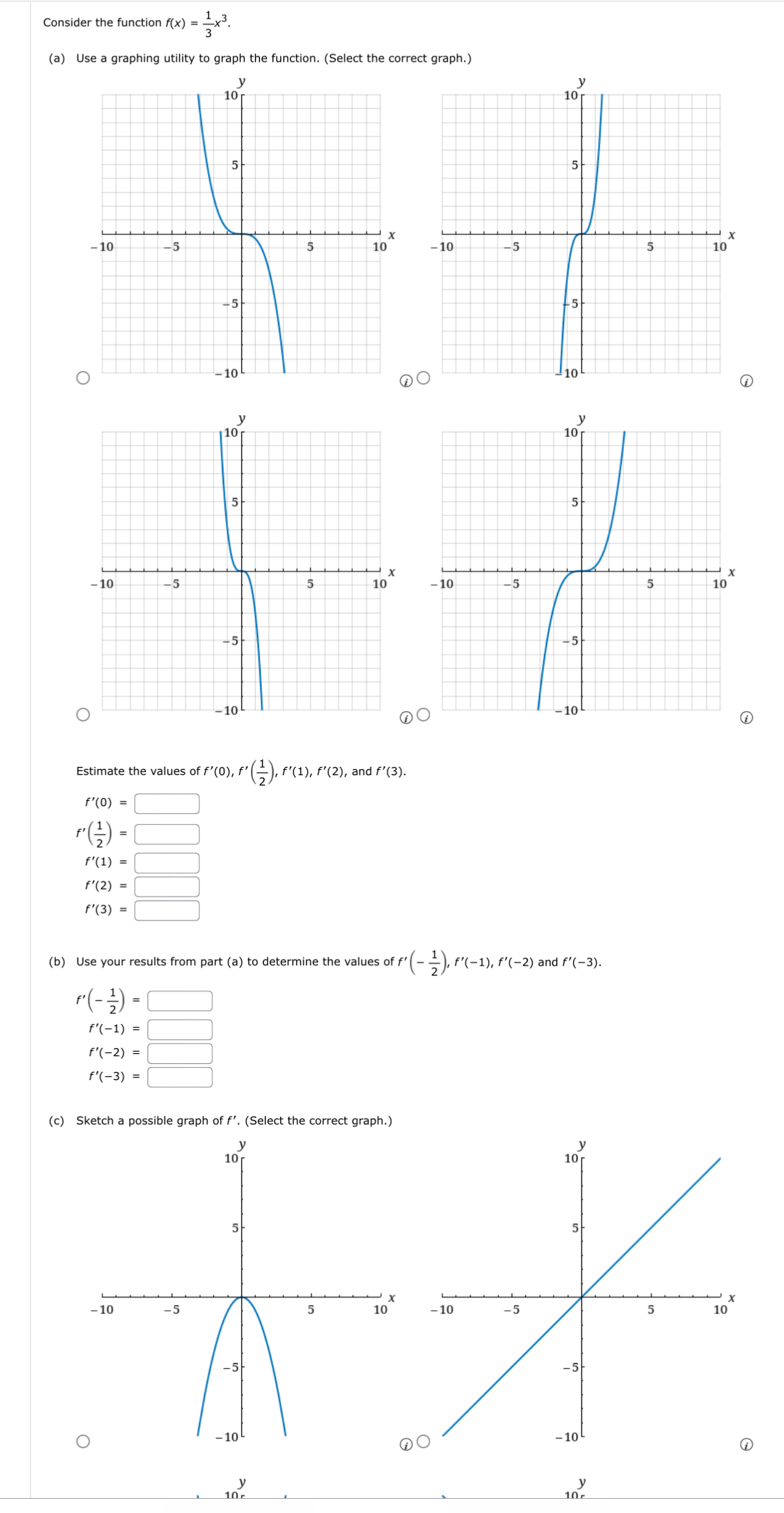 Solved Consider The Function F X 13x3 A ﻿use A Graphing