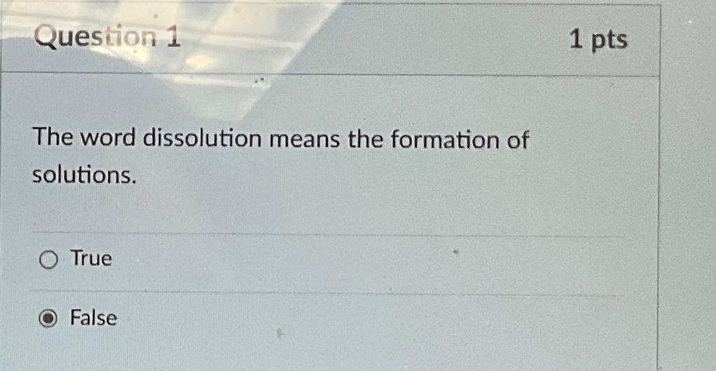 Solved Question 11ptsThe word dissolution means the | Chegg.com