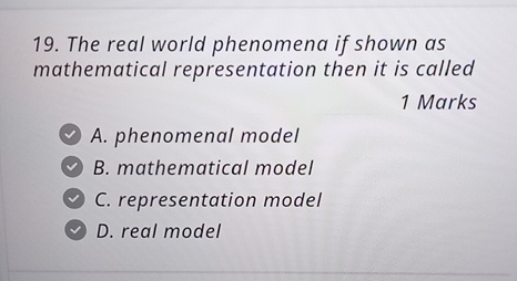 Solved The real world phenomena if shown as mathematical | Chegg.com