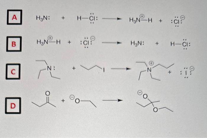 Solved A H3 N:+H−C¨:∗ H3 N−⊕H+:C¨: C D +ΘO | Chegg.com