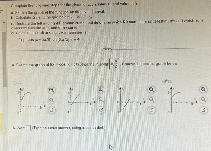 Solved Complete the following steps for the given function, | Chegg.com