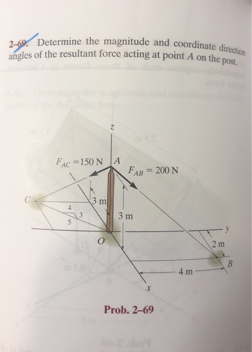 Solved 2-69. Determine the magnitude and coordinate angles | Chegg.com