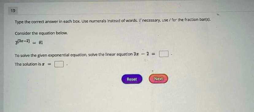 Solved 19Type the correct answer in each box. Use numerals | Chegg.com