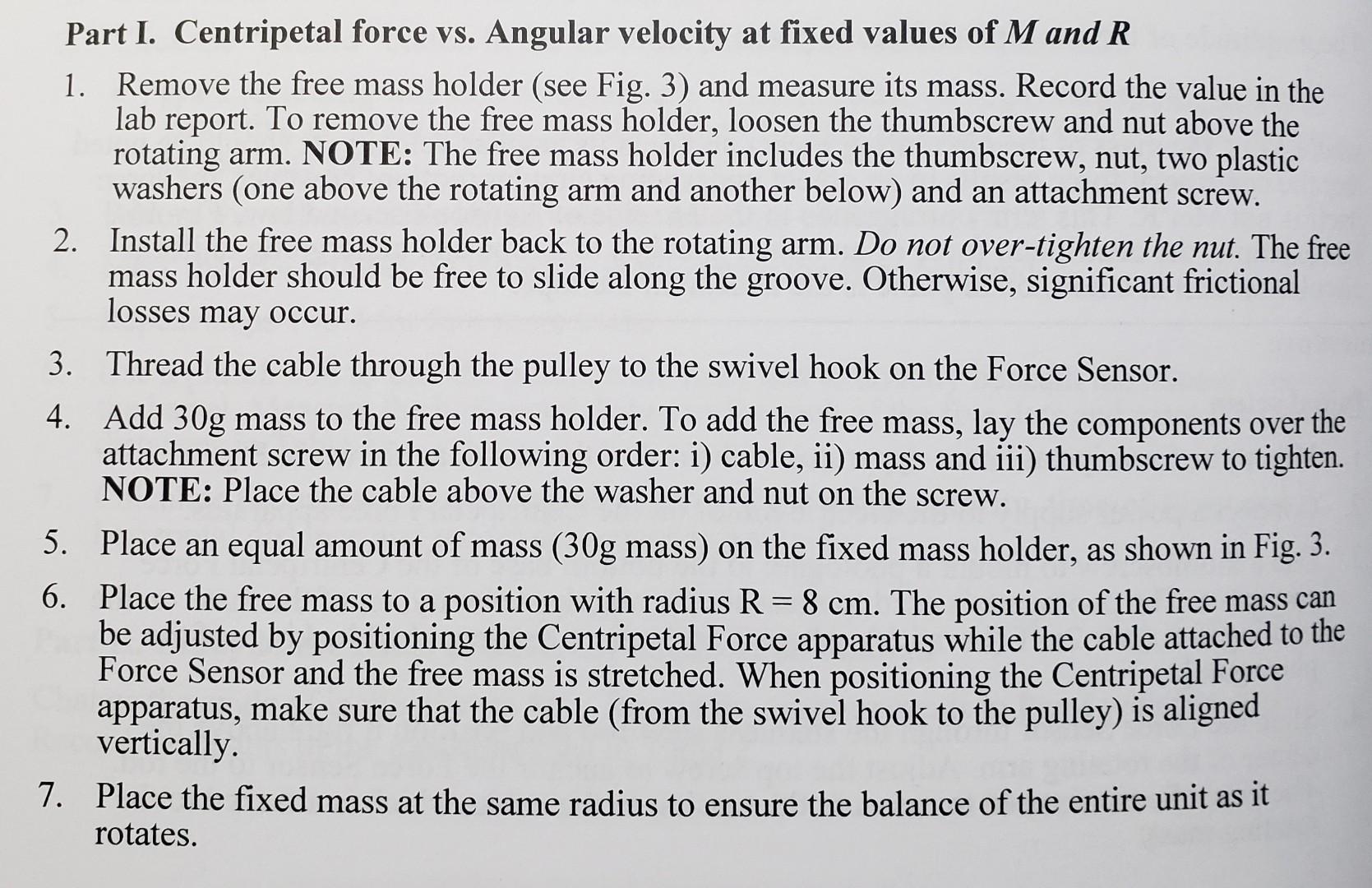 Solved In force Vs In angular velocity5. In Part I of the | Chegg.com