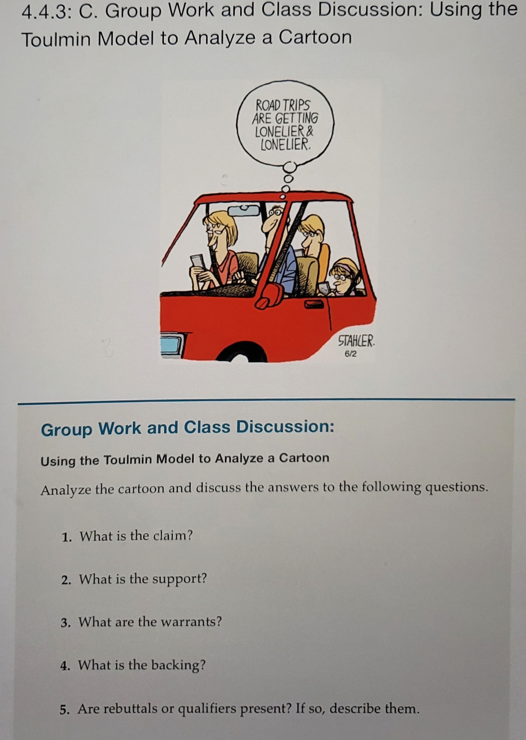 4.4.3: C. ﻿Group Work and Class Discussion: Using the | Chegg.com