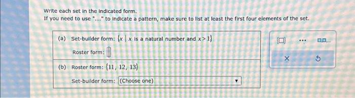 Solved Write each set in the indicated form. If you need to | Chegg.com