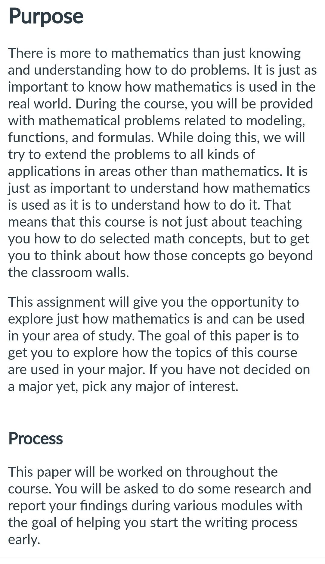 Purpose There is more to mathematics than just | Chegg.com