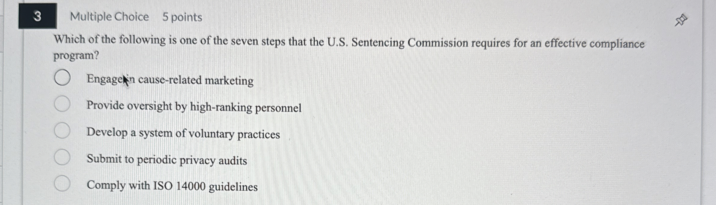 Solved 3 ﻿Multiple Choice 5 ﻿pointsWhich of the following is | Chegg.com