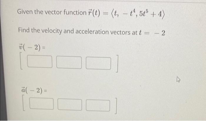 Solved Given the vector function r(t) = (t, - t¹, 5t5 + 4) | Chegg.com