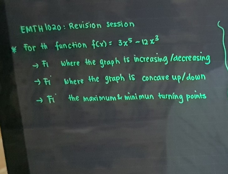 Solved EMTH1020: Revision Session * For th function f(x) = | Chegg.com