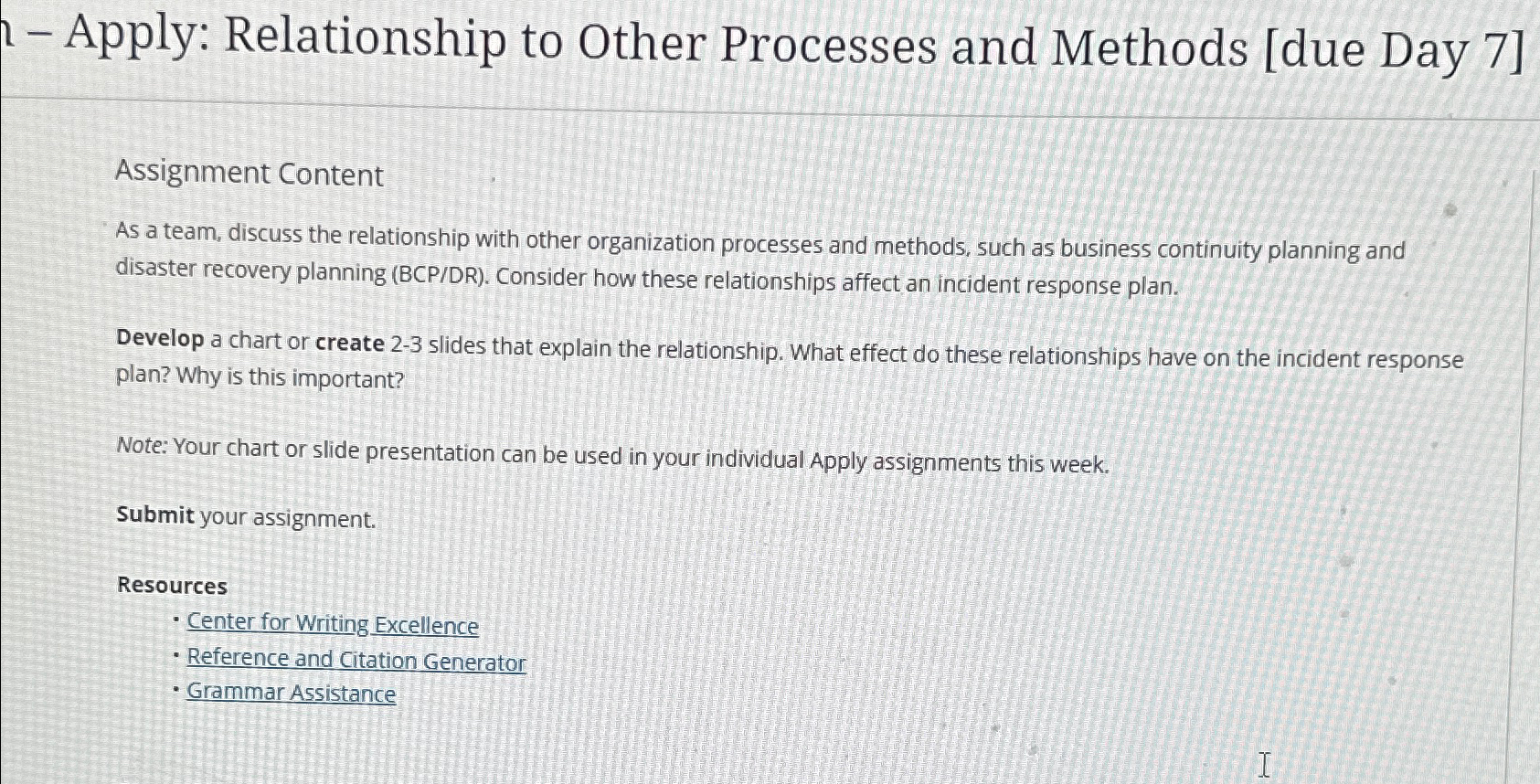 Solved Apply: Relationship to Other Processes and Methods | Chegg.com