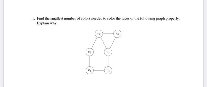Solved 1. Find the smallest number of colors needed to color | Chegg.com