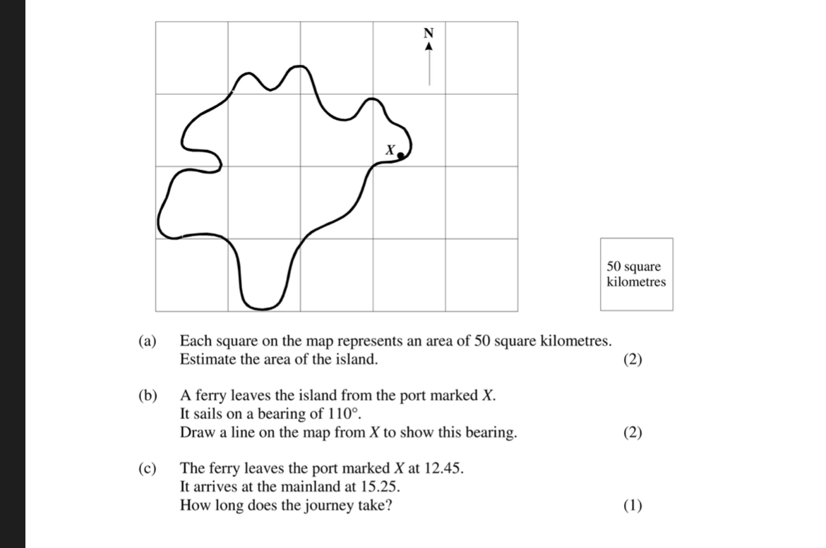 Solved 50 ﻿squarekilometres(a) ﻿Each square on the map | Chegg.com