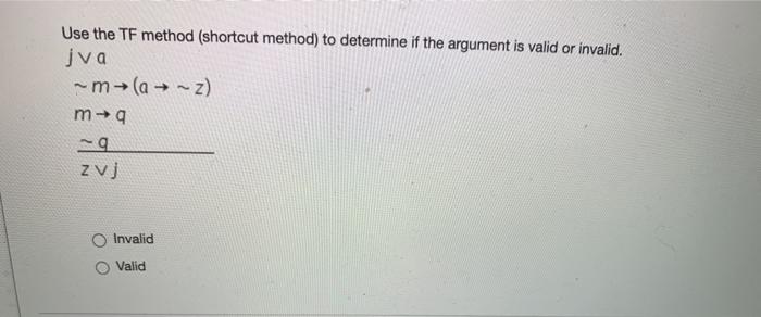 Solved Use the TF method (shortcut method) to determine if | Chegg.com
