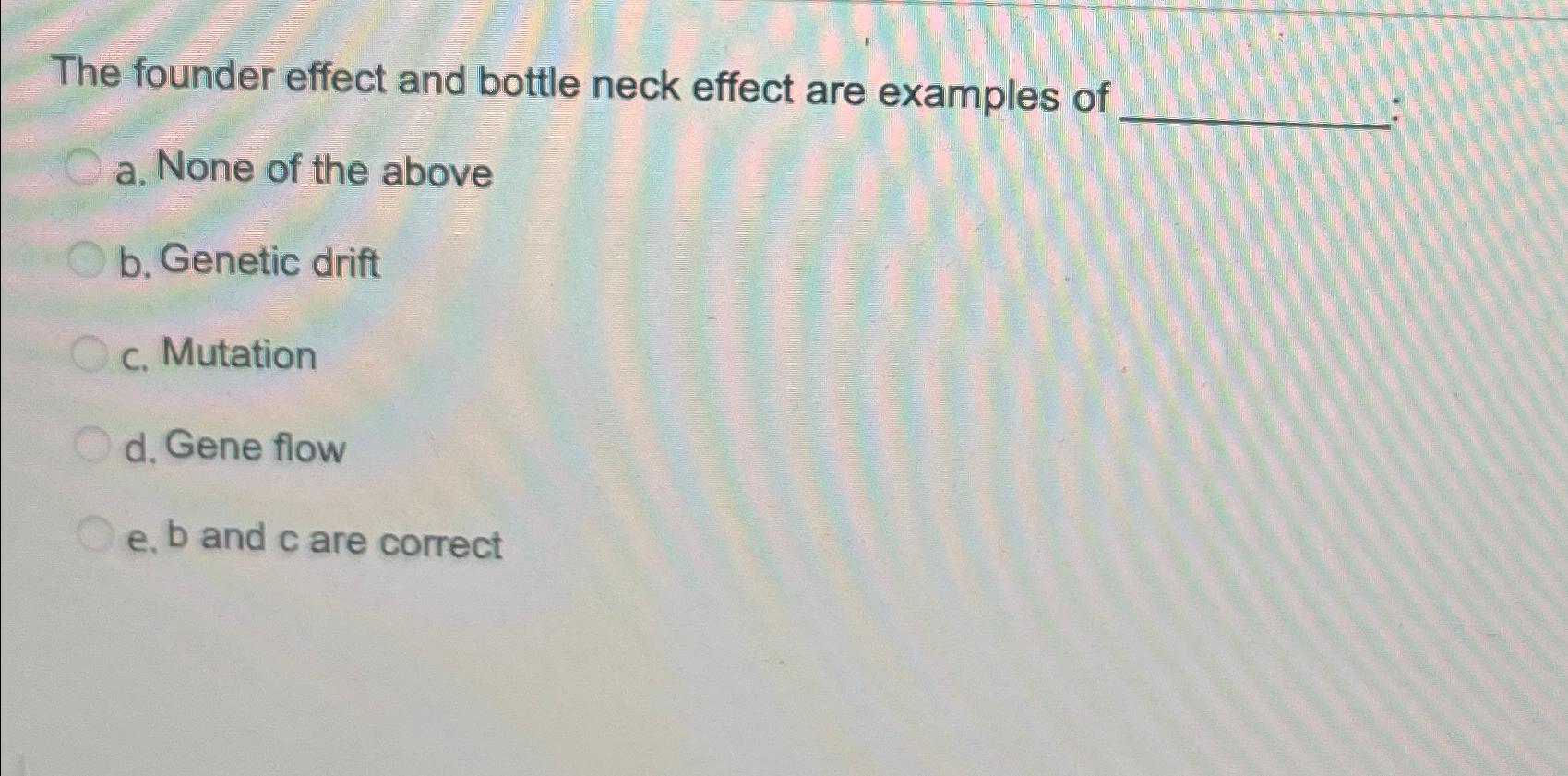 Solved The founder effect and bottle neck effect are | Chegg.com