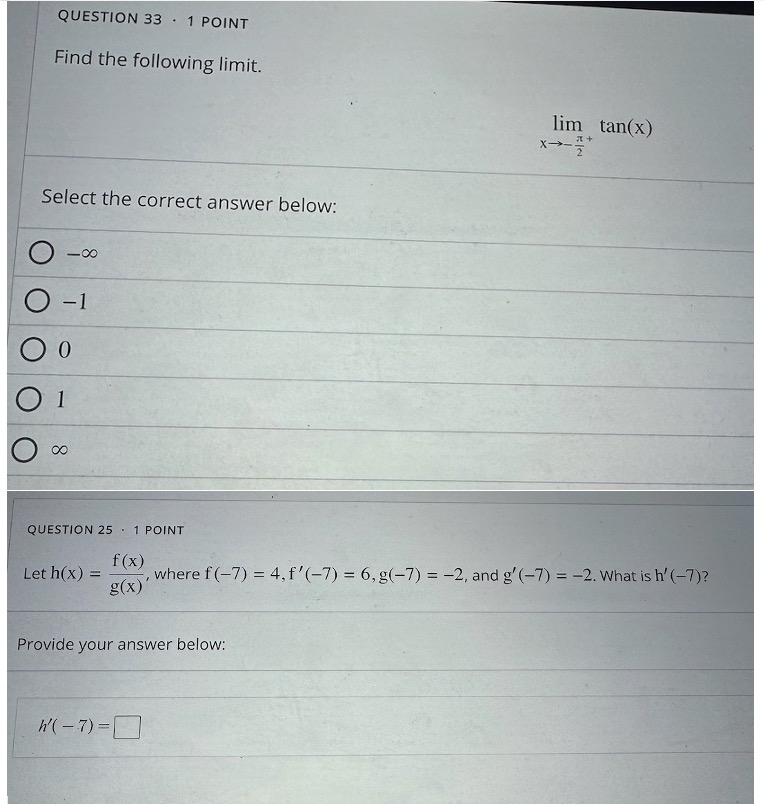 Solved QUESTION 33*1 ﻿POINTFind the following | Chegg.com