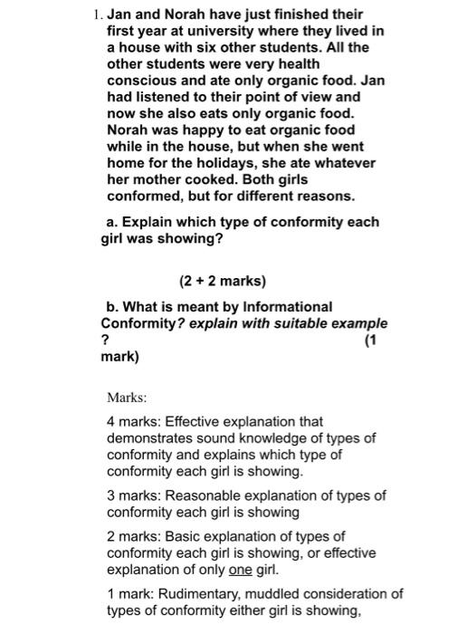 Solved for 1. a I need two-paragraph one for Jan and one for | Chegg.com