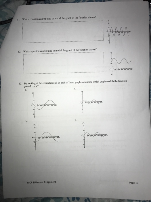 Solved 11. Which equation can be used to model the graph of | Chegg.com