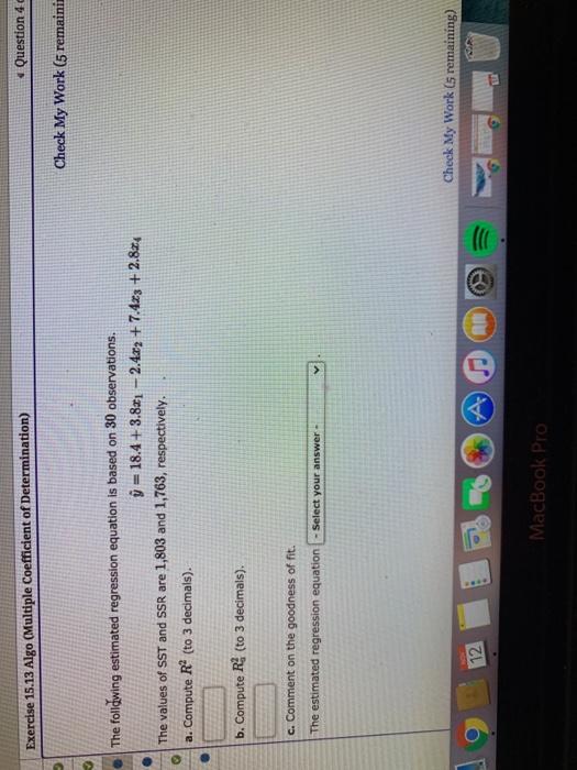 Solved Exercise 15.13 Algo (Multiple Coefficient of | Chegg.com