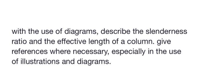 Solved with the use of diagrams, describe the slenderness | Chegg.com