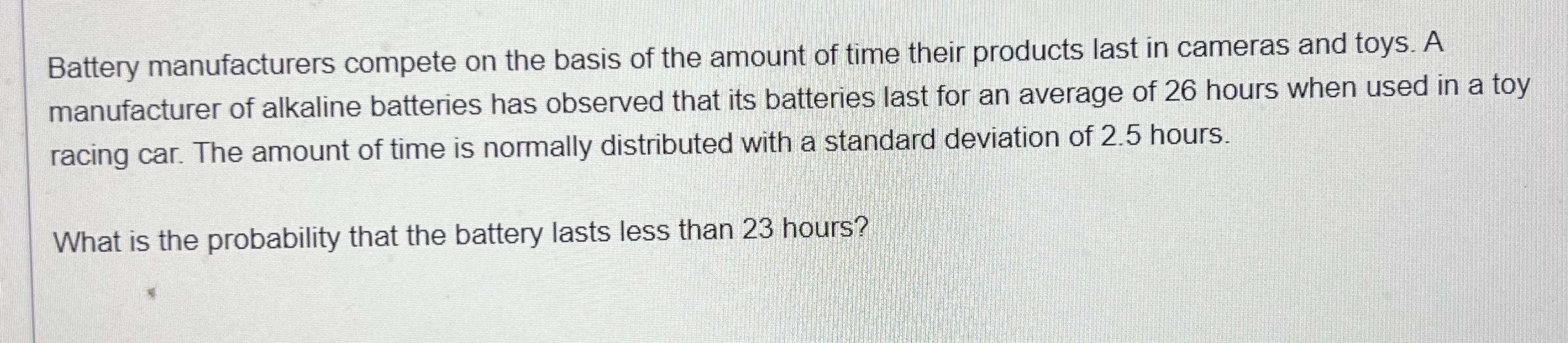 Solved SOLVE USING EXCEL FORMULAS: Battery manufacturers | Chegg.com