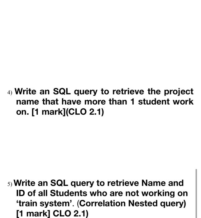 Solved Write the suitable SQL statement to answer the | Chegg.com