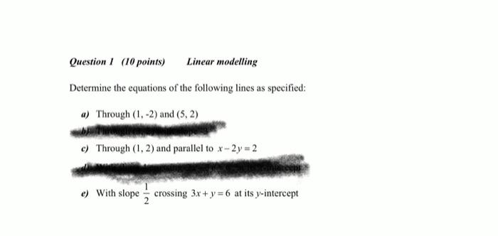 Solved Determine the equations of the following lines as | Chegg.com